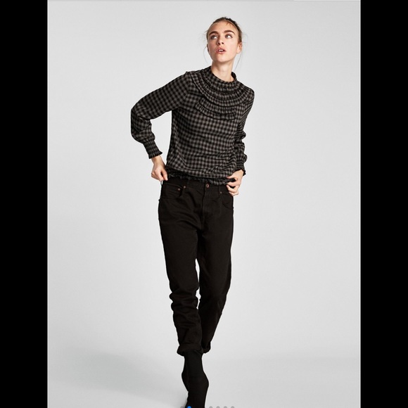 Zara | Tops | Zara Ruffled Blouse With Elastic Detail | Poshmark